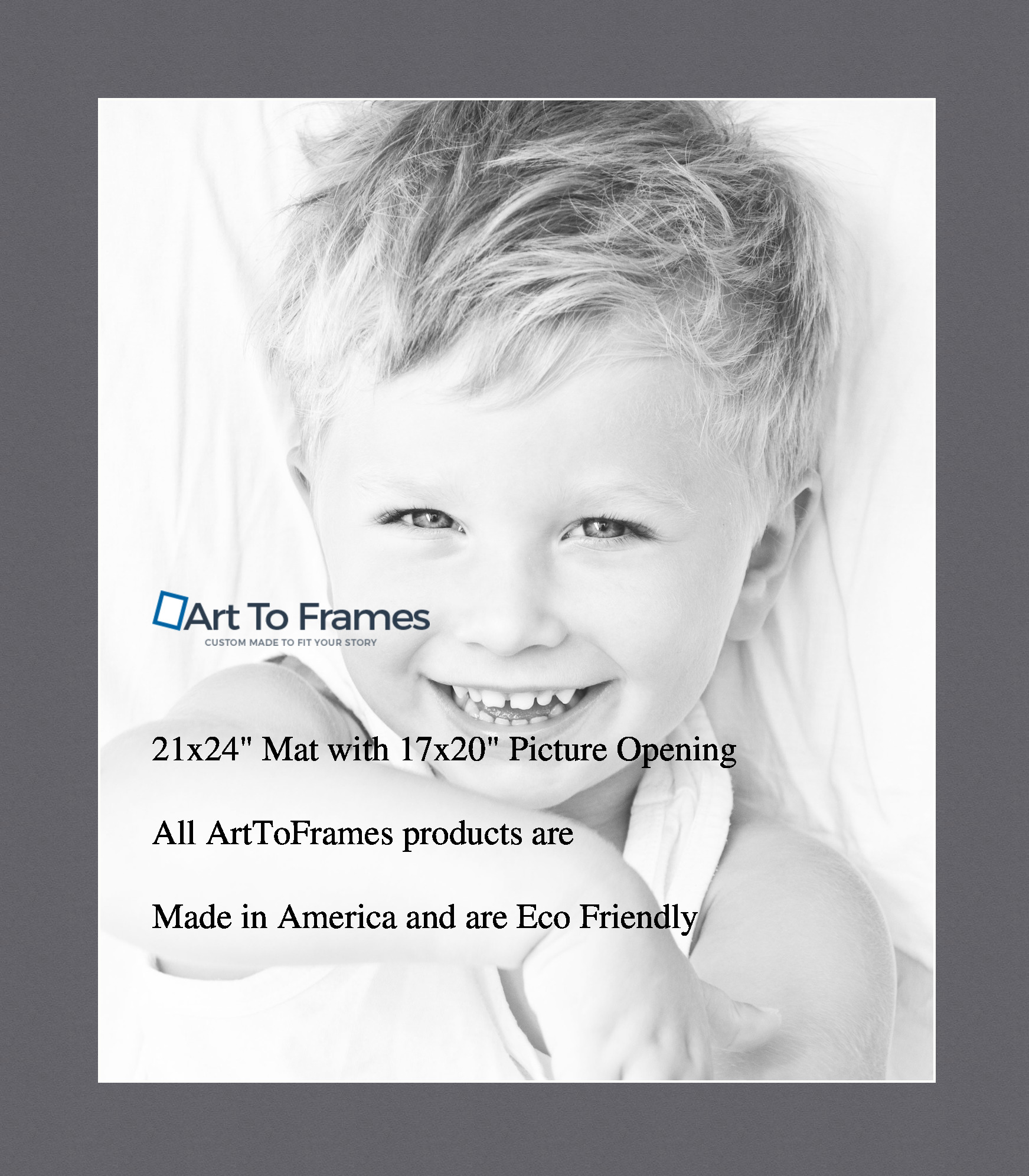 ArtToFrames Custom Gray Mountain Grey Picture Photo Frame Mat Matting ...