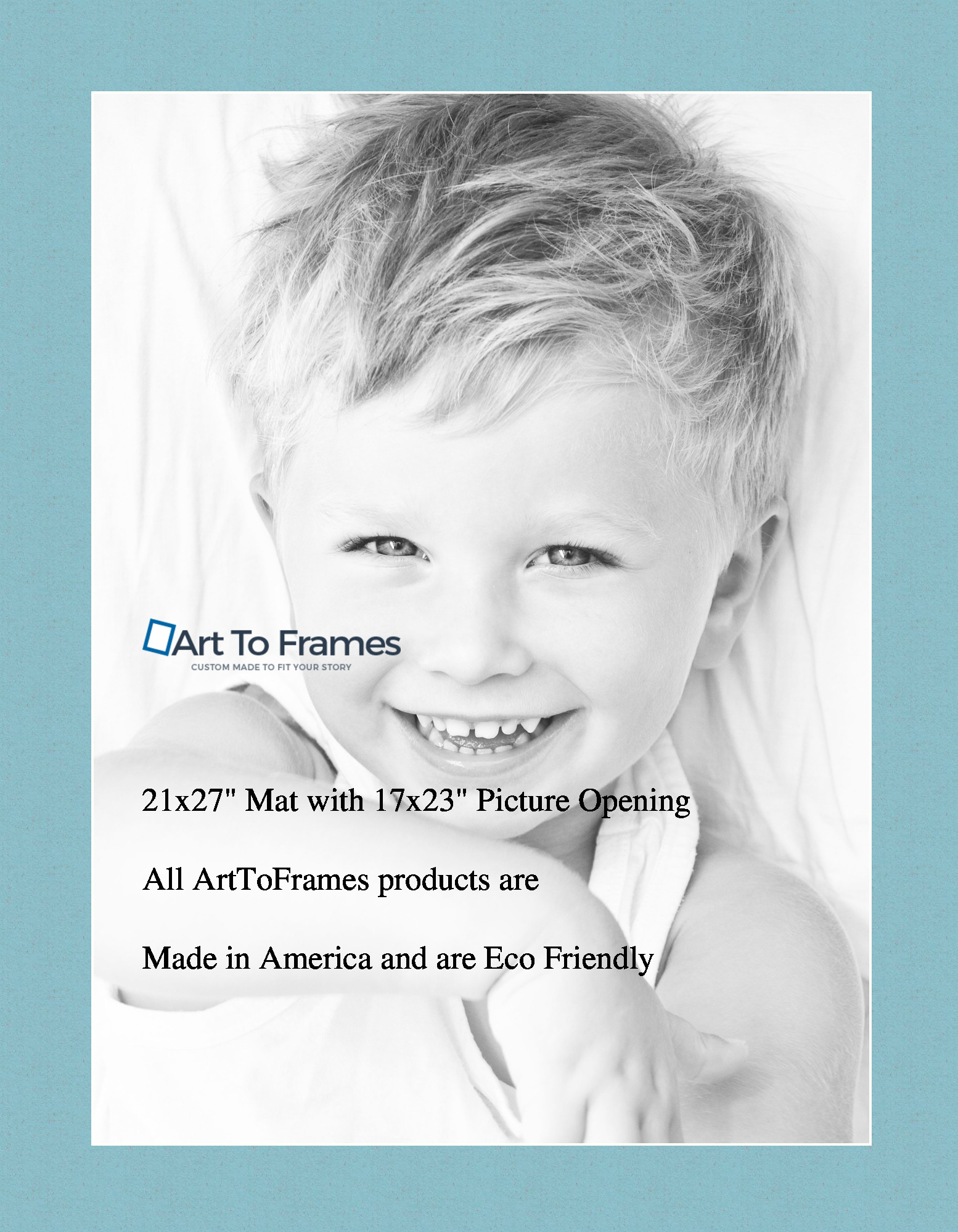 ArtToFrames Custom French Blue Picture Photo Frame Mat Matting Board LG ...